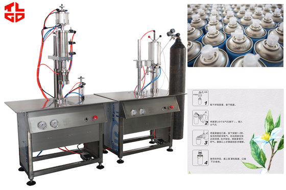 Semi Automatic Spray Can Filling Machine for Oxygen Gas / Fresh Air Canned