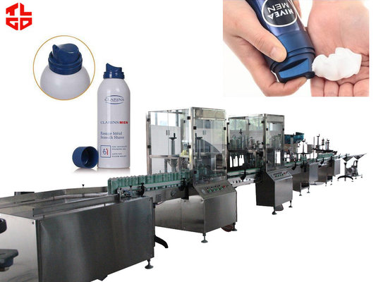 Automatic Aerosol Filling Line Shaving Gel / Shaving Foam Packaging 2000-3200 Cans/ hr