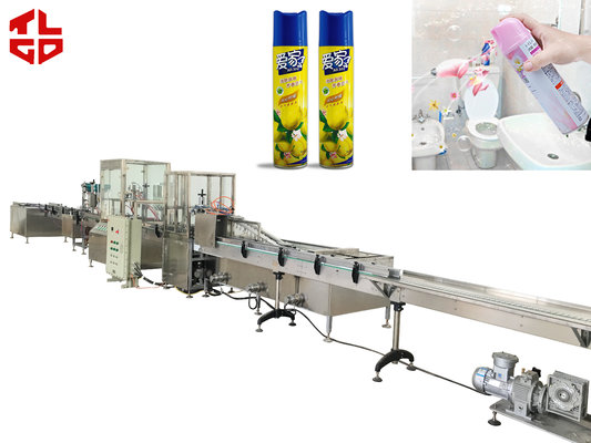 Pneumatic Aerosol Spray Filling Machine For Air Freshener Fully Automatic 2000-3200cans/Hr
