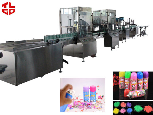 Snow Sprays , Party Strings Aerosol Filling Equipment Fully Automaticity