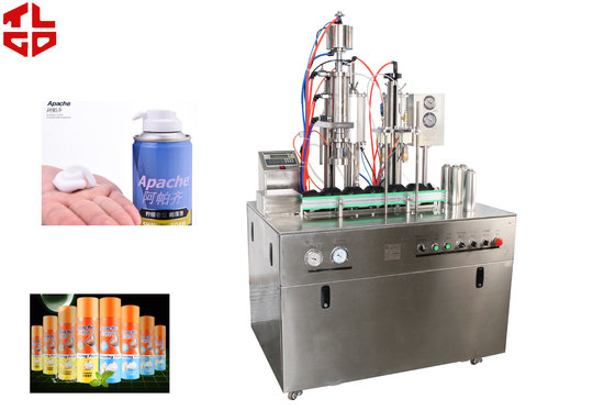 Bag On Valve Aerosol Filling Machine For Shower Gels / Shaving Gels / Shaving Foam