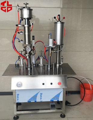 Bag On Valve Spray Can Filling Machine , Semi Automatic Aerosol BOV Filling Machines