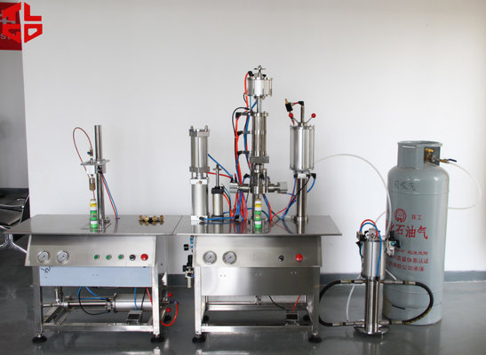 Bag On Valve Aerosol Filling and Crimping Machine Semi Automatic High Speed