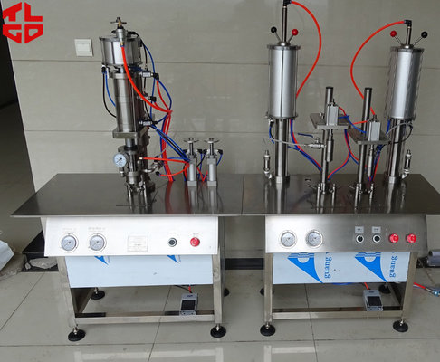 Semi-Auto Spray Can Bag On Valve Filling Machine, Cosmetic Spray BOV Filling Machine