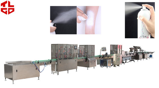 Automatic Cosmetic Spray Bag On Valve Aerosol Filling Machine For Sun Spray, Water Spray