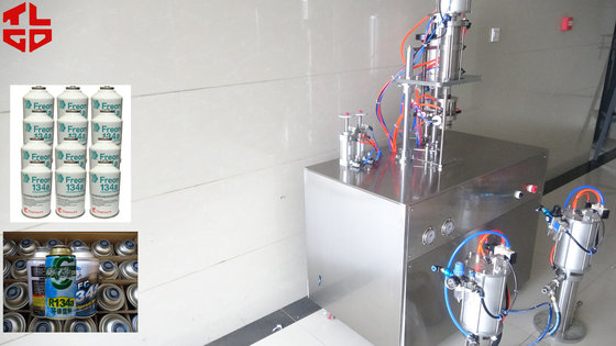 134a F22 Refrigerant Gas Aerosol Can Filling Machine , Aerosol Spray Filling Machine