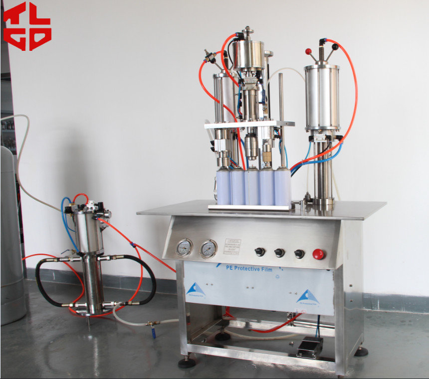Semi Automatic Aerosol Filling Machine / Equipments For Party Snow Spray , Party Strings