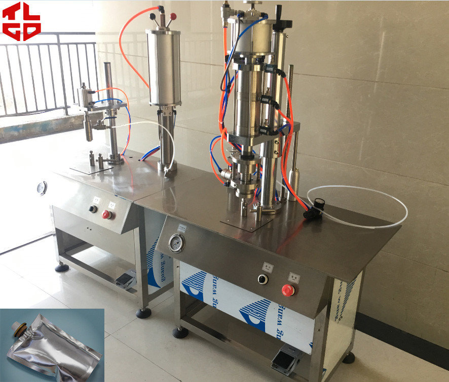 Semi Automatic BOV Bag On Valve Aerosol Filling Machine 316 Stainless Steel Material