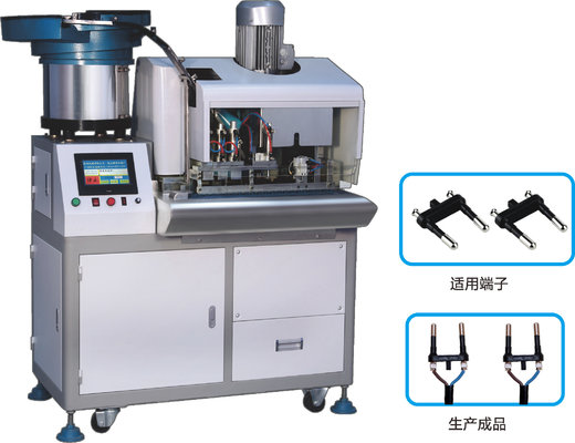 Euro 2 Pin Automatic Plug Strip And Insert Machine , Fully Automatic Crimping Machine