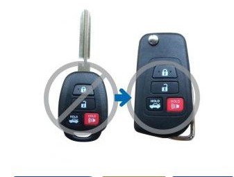 New Modified Folding Remote Key Shell 4 Button For Toyota