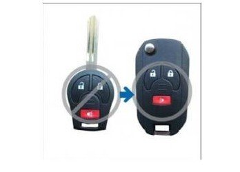 Modified Folding Remote Key Shell 2+1 Button For Nissan