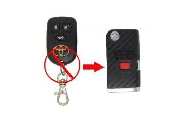 2+1 Buttons Modified Flip Remote Key Shell for Toyota Corolla(3D Carbon Fiber Sticker)