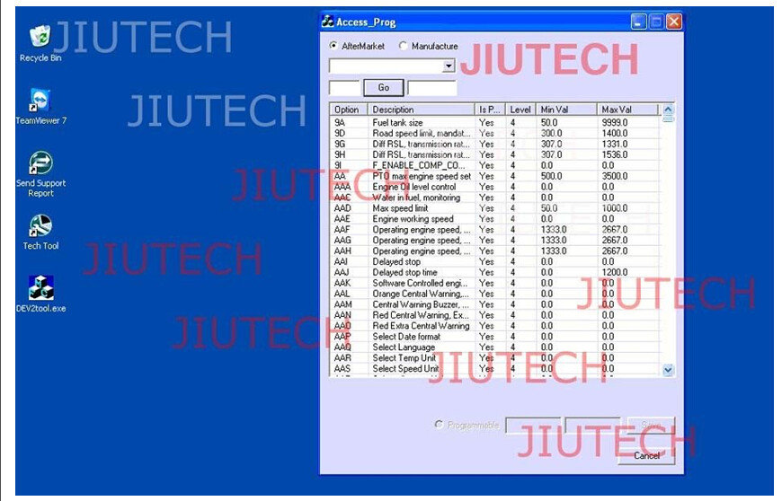 Volvo Vcads PTT Devtool Exe Support Programme vitesse limite / modifier l'ID de châssis