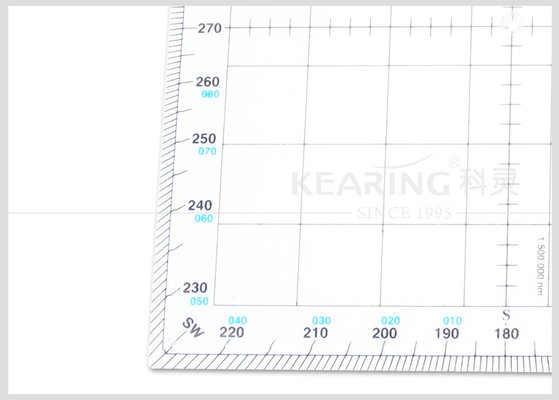 Plastic Nautical Miles Scale Ruler Square Protractor Plotter 1: 500 000