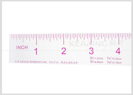 Flexible Plastic Stick Garment Ruler , Transparent Red Curve 24 Inch Ruler
