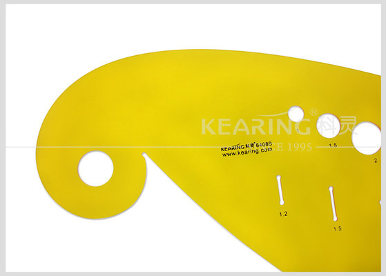 Yellow transparent plastic  Fashion Design  Ruler 6408B 1.2mm Thick
