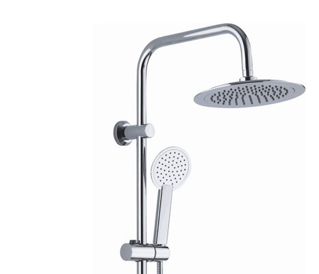 Adjustable Bath Shower Mixer Set With Slide Bar Floor Stand Thermostatic Exposed