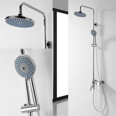 Brass Chrome Shower Mixer Set , Round Wall Mounted Shower Mixer