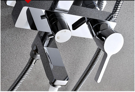 High End Shower Mixer Set Wall Mounted , Overhead Rain Shower Set For Bathroom