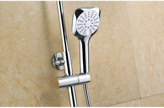 Eco Friendly Bathroom Exposed Shower Set , Square Showerhead And Faucet Sets