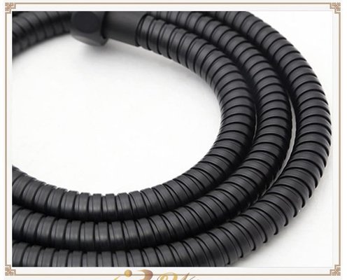 Black Oil Rubbed Bronze Flexible Shower Hose Retractable Wide Bore For Bath