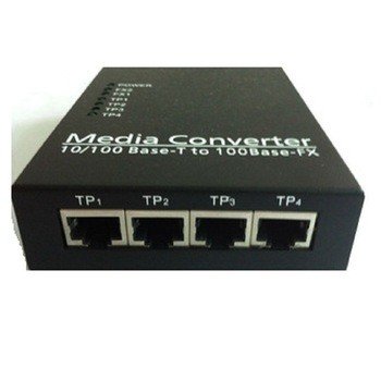 Fiber Media Converter with 2 fiber ports + 4 10/100M Ethernet ports 20KM
