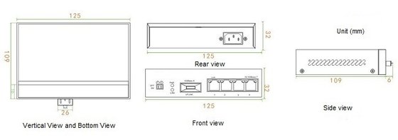 5 Ports Ethernet Switch with DIP switch and one-key port isolation