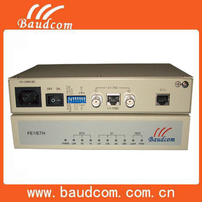 Framed E1 to Ethernet converter Ethernet over E1 converter E1 75ohm and 120ohm