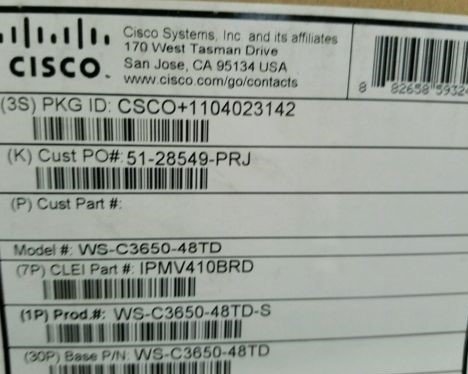 Original new cisco switch WS-C3650-48TD-S