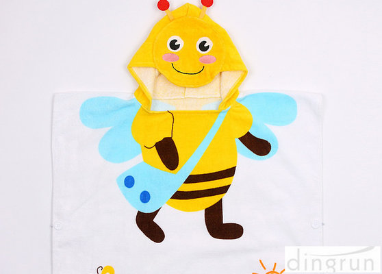300gsm Healthy Durable Hooded Poncho Towels For Kids Bee Character