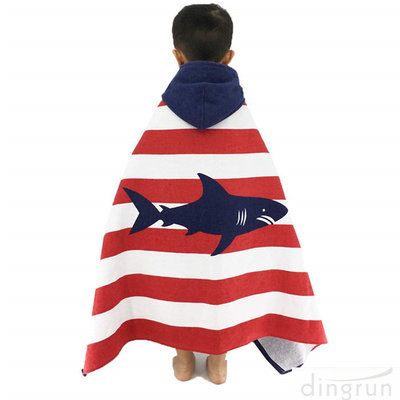 Children Hooded Towel 100% Natural Cotton Beach Poncho Towels Swim Bath Towels