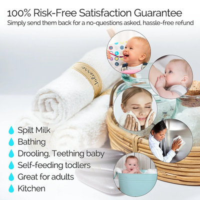 100% Organic Bamboo Fiber Newborn Wash Cloth With SGS Certification