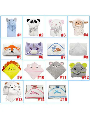 Custom Cartoon Animal Pattern Kids Bath Towels Bamboo Hooded