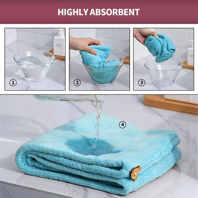 Eco Friendly Hair Shower Towel Quick Drying Microfiber Hair Wrap