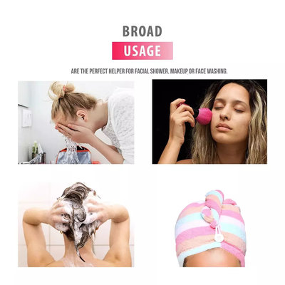 Super Absorbent Hair Drying Towels Quick Hair Drying Organic With Button