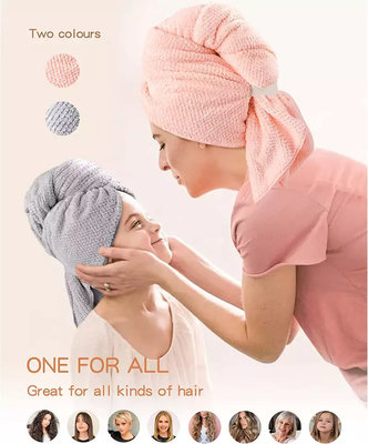 Super Absorbent Hair Drying Towels Rectangle Customizable Logo Microfiber
