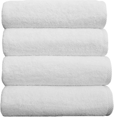 Custom Logo Cotton Bath Towel Sets Premium White  Quick Dry
