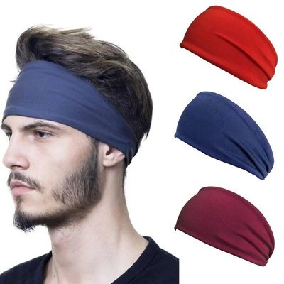 Running fitness headband stretch polyester turban solid color headband yoga sweat band