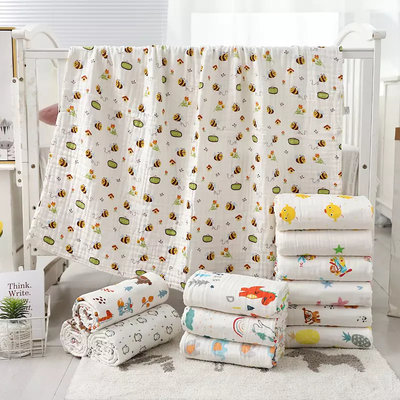 Comfortable 100% Muslin Rose Double Deck Gauze Newborn Bath Towel