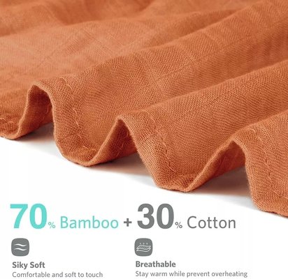 Organic Bamboo Newborn Swaddle Blanket Plain Dyed Pattern Reusable