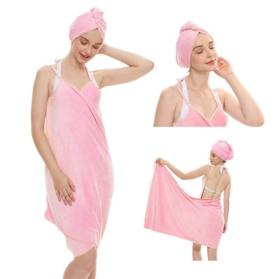 Custom Size LOGO wholesale Sexy Magic Microfiber women wearable Bathrobe towel Bath dress