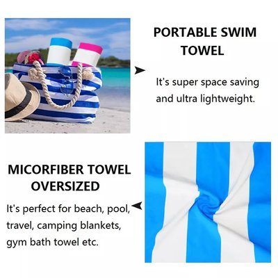 Super Absorbent Soft Striped Bath Towel 70*140cm Cotton Microfiber Swim Towel