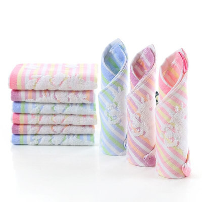 QUICK DRY Jacquard Fabric 100% Cotton Soft Water Absorbent Square Baby Towel