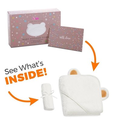 Nature Organic Bamboo Fiber Newborn Bath Towel Hooded  With Bear Ear