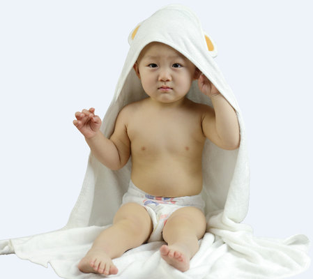 Nature Organic Bamboo Fiber Newborn Bath Towel Hooded  With Bear Ear