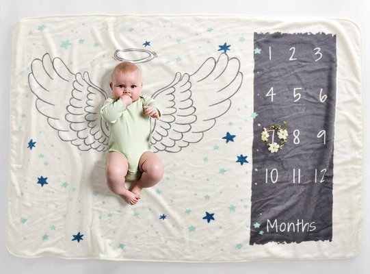 Customized Monthly Newborn Wrap Blanket For Photo Background Blanket