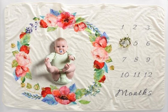 Customized Monthly Newborn Wrap Blanket For Photo Background Blanket