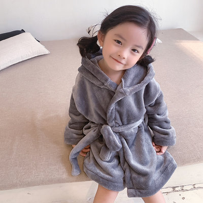 Sustainable Hooded Kids Bath Towels  Fleece For Children Spa  All Season