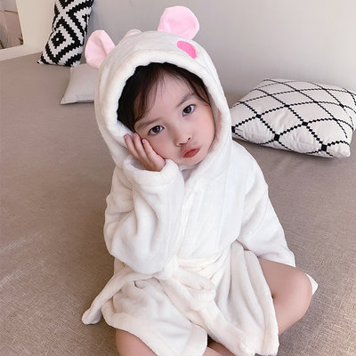 Sustainable Hooded Kids Bath Towels  Fleece For Children Spa  All Season