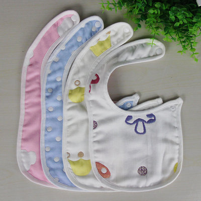 Factory Wholesale 100% Cotton Gauze Eco-friendly Cartoon Baby U-shaped Bib